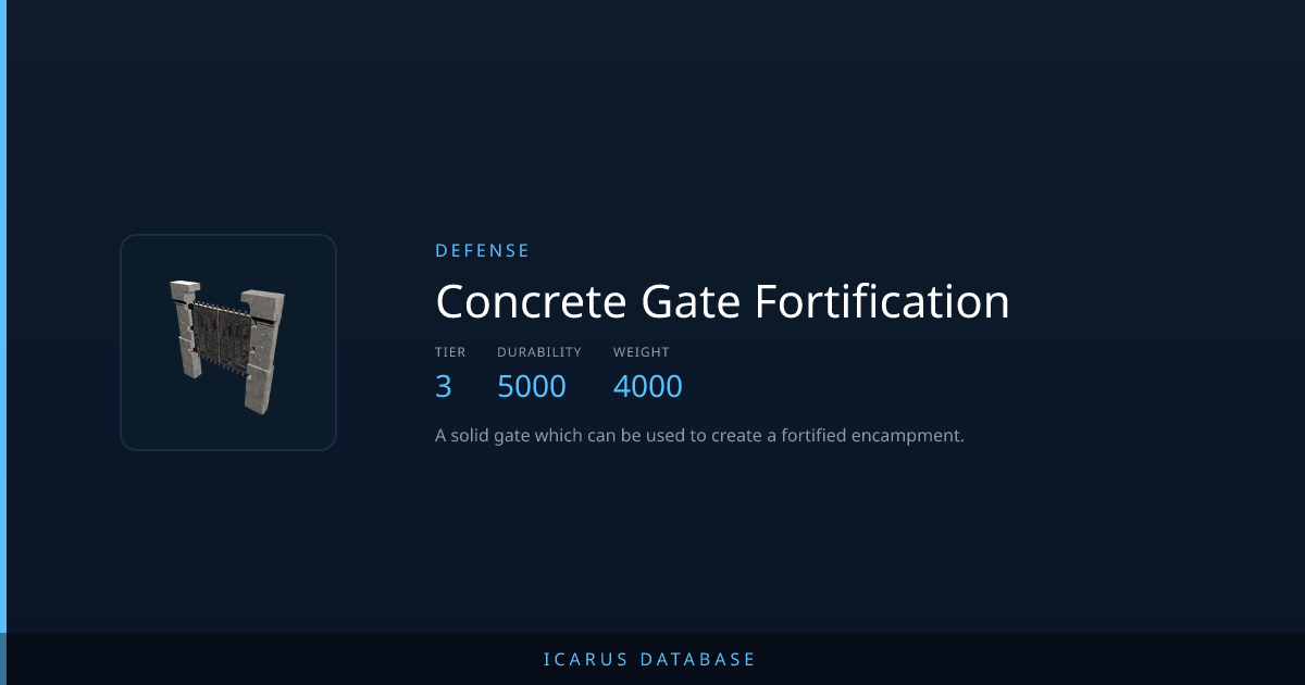 Icarus Concrete Gate Fortification | Icarus Database