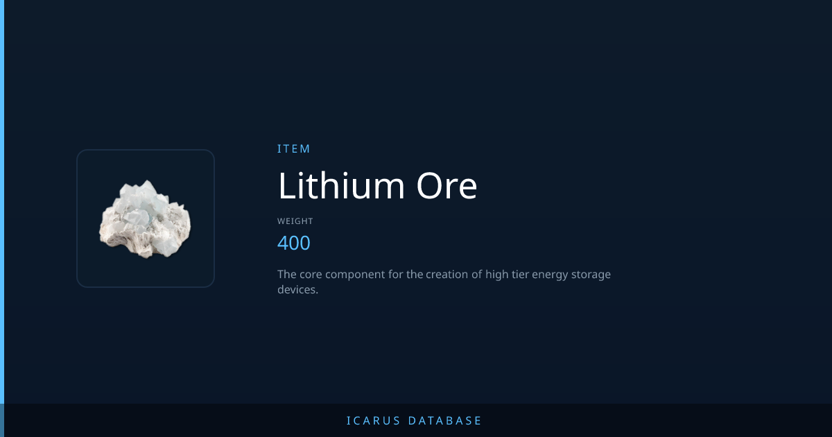 Icarus Lithium Ore | Icarus Database