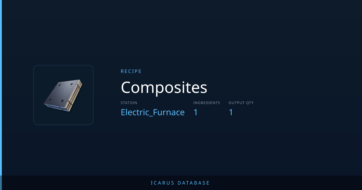 Icarus Composites Recipe | Icarus Database