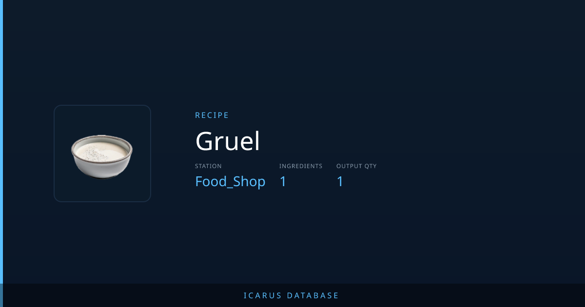 Icarus Gruel Recipe | Icarus Database